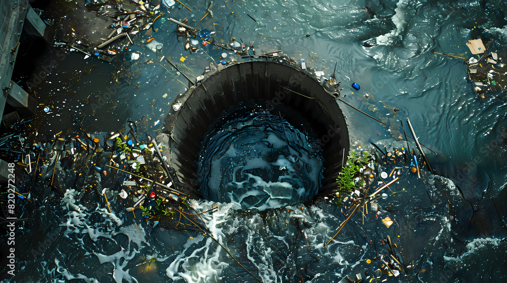Polluted Stormwater Drain Carrying Urban Runoff - Environmental Impact ...