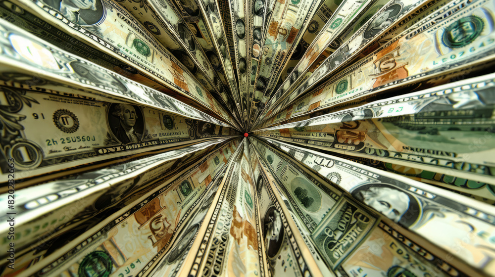 Tunnel of Dollar Bills Creating a Vortex of Wealth Stock Photo | Adobe Stock