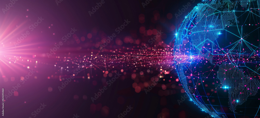 Quantum computer technologies concept. Futuristic blue circuit board ...