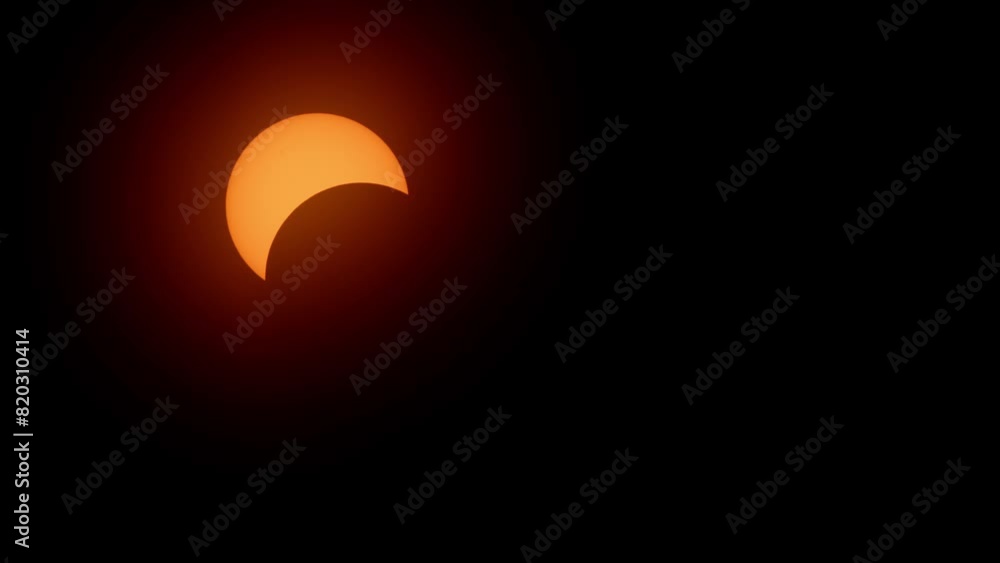 Sun and its total eclipse in Canada March 2024. The beginning of the solar eclipse Halifax ...