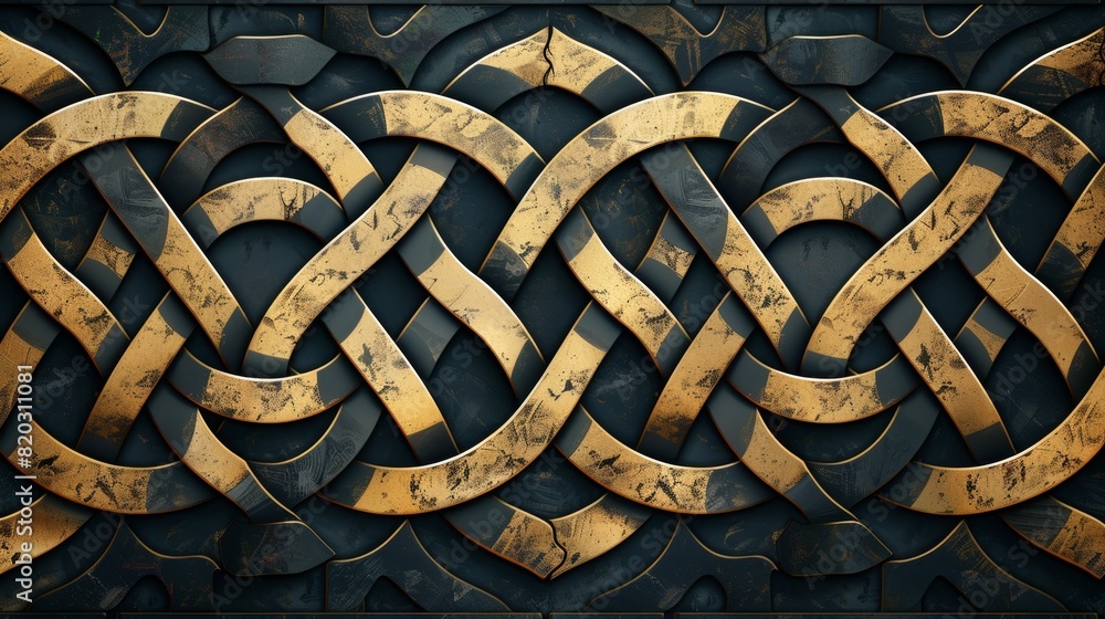 celtic knot art, complex interwoven lines on celtic knot backdrop ...
