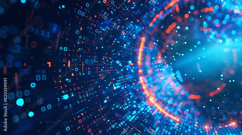 Enterprise resource planning top view representing integration of business processes digital ...