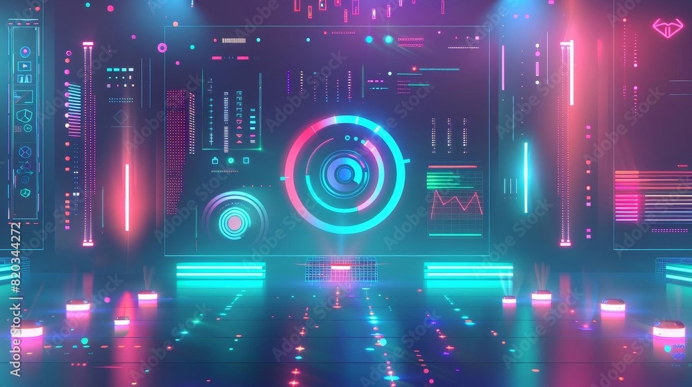 Machine learning algorithms front view depicting data training and ...