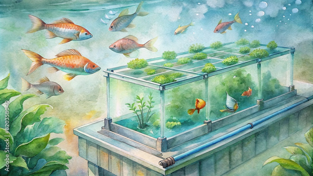 An eco-friendly aquaponics system in action, combining fish farming ...