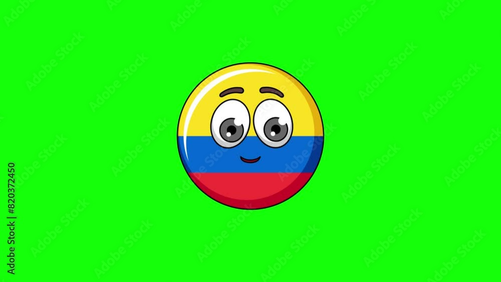 flag of colombia cartoon character with a saluting face, emoji emoticon ...