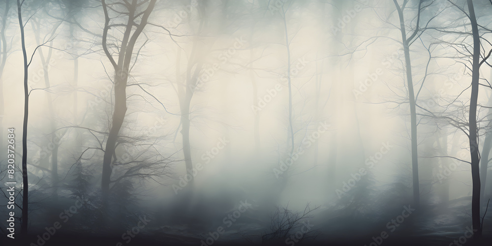 Artistic interpretation of a forest landscape with transparent overlays ...