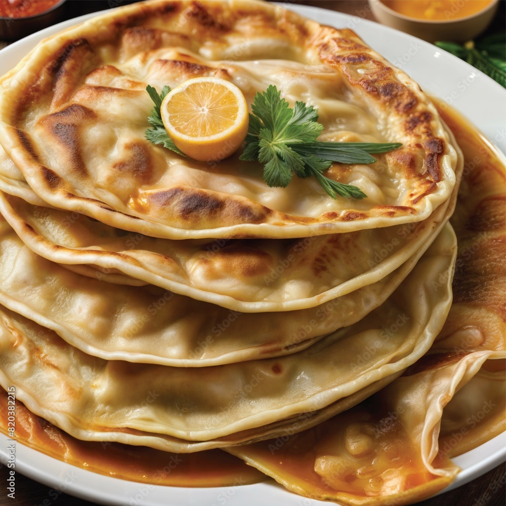 A plate of Roti Canai captures Malaysia's iconic dish, Roti Canai, in ...