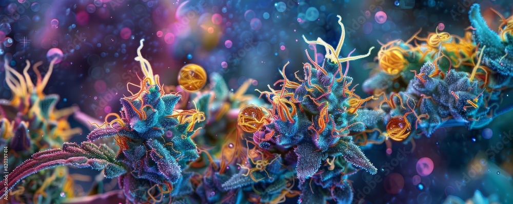 Cannabis Chemistry A digitally enhanced photograph of a microscope view ...