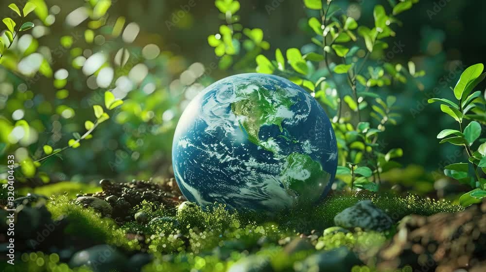 Planet earth on the ground, nature background, world nature ...