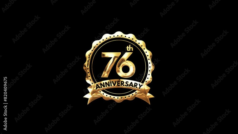 76th Anniversary luxury Gold Animation. Greeting for the 76th ...