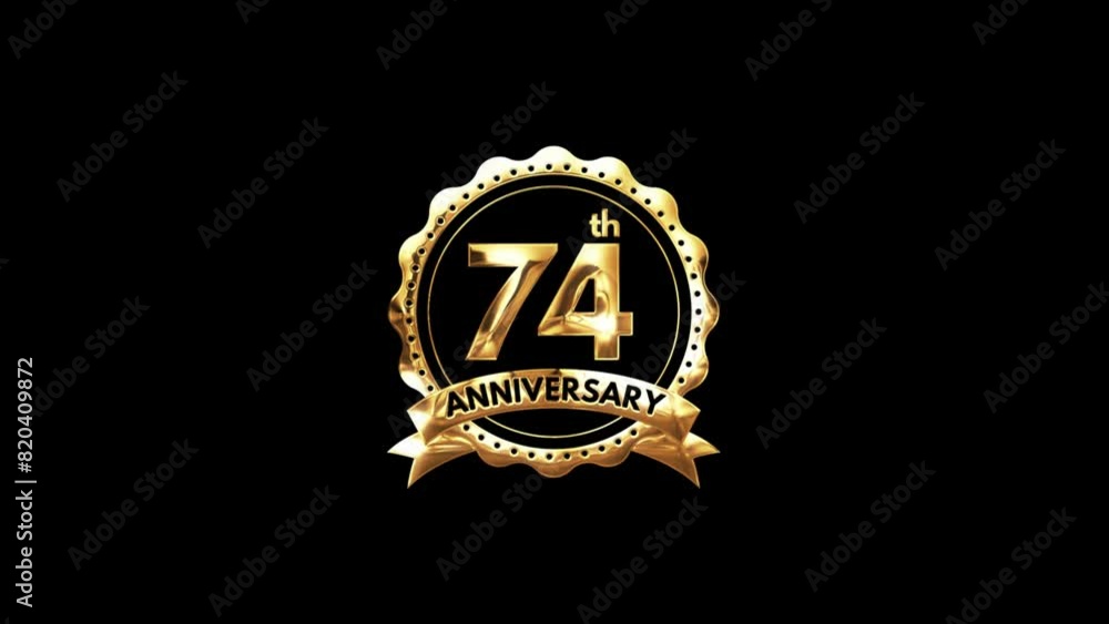 74th Anniversary luxury Gold Animation. Greeting for the 74th ...