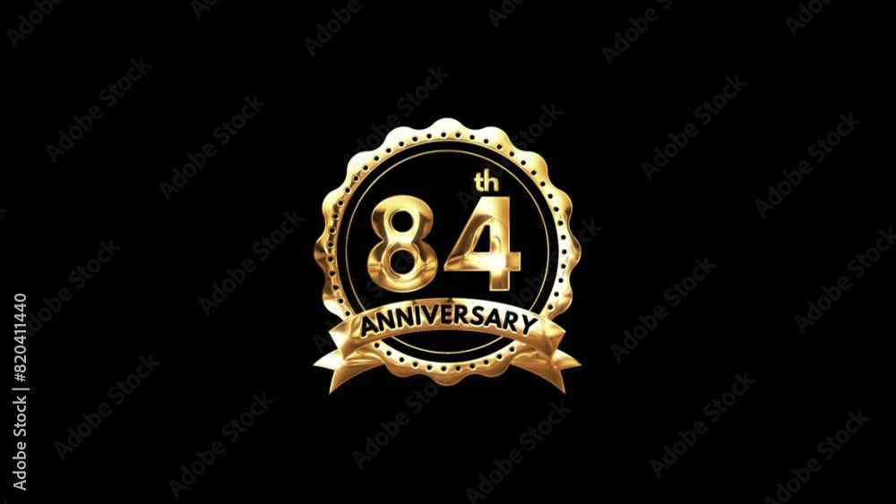 84th Anniversary luxury Gold Animation. Greeting for the 84th ...