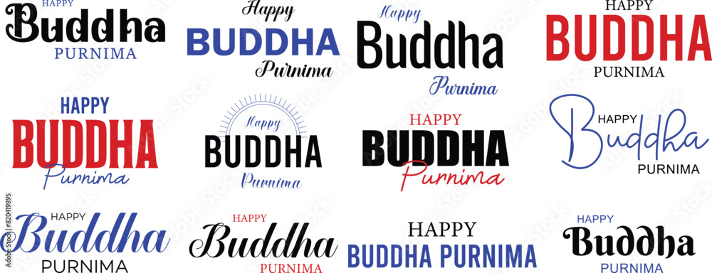 Buddha Purnima, Vesak day, typography, Buddha Purnima text, calligraphy ...