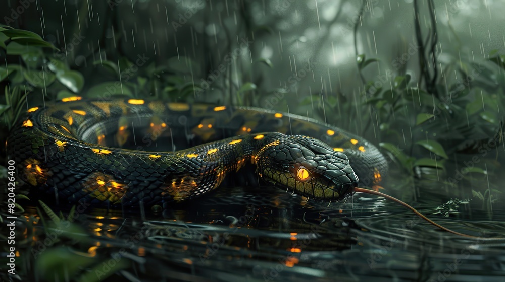 Narivan Snake - A giant snake that has glowing scales and can change ...