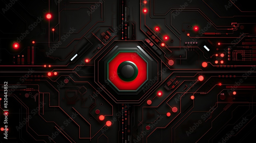 black wallpaper with red vector style, technological, technology cyber ...