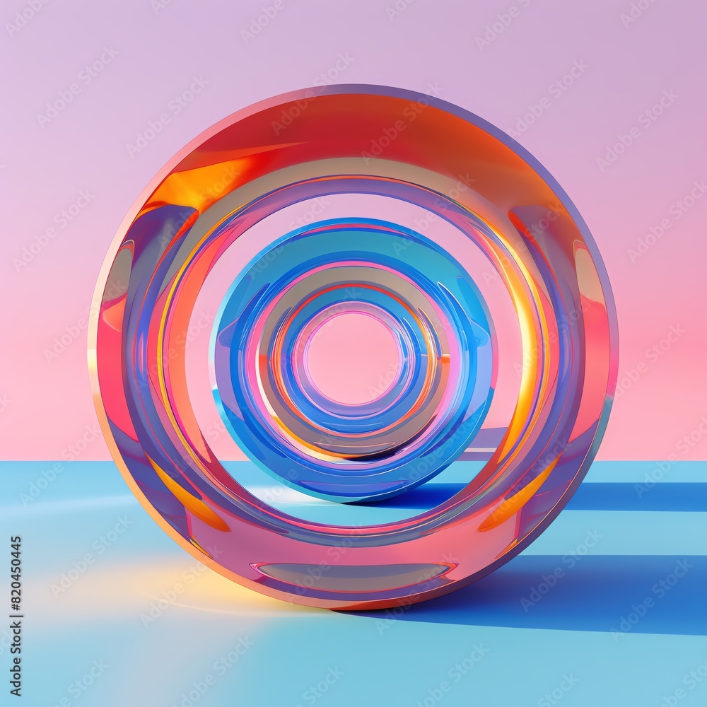 Cylinder Abstract background A 3D shape with two parallel circular ...