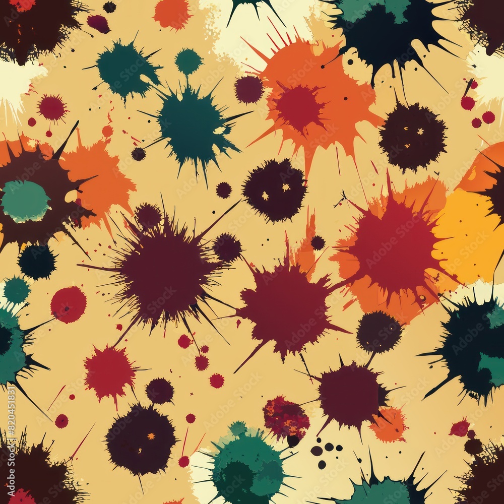 Seamless pattern of gritty ink textures with splatters and smudges ...