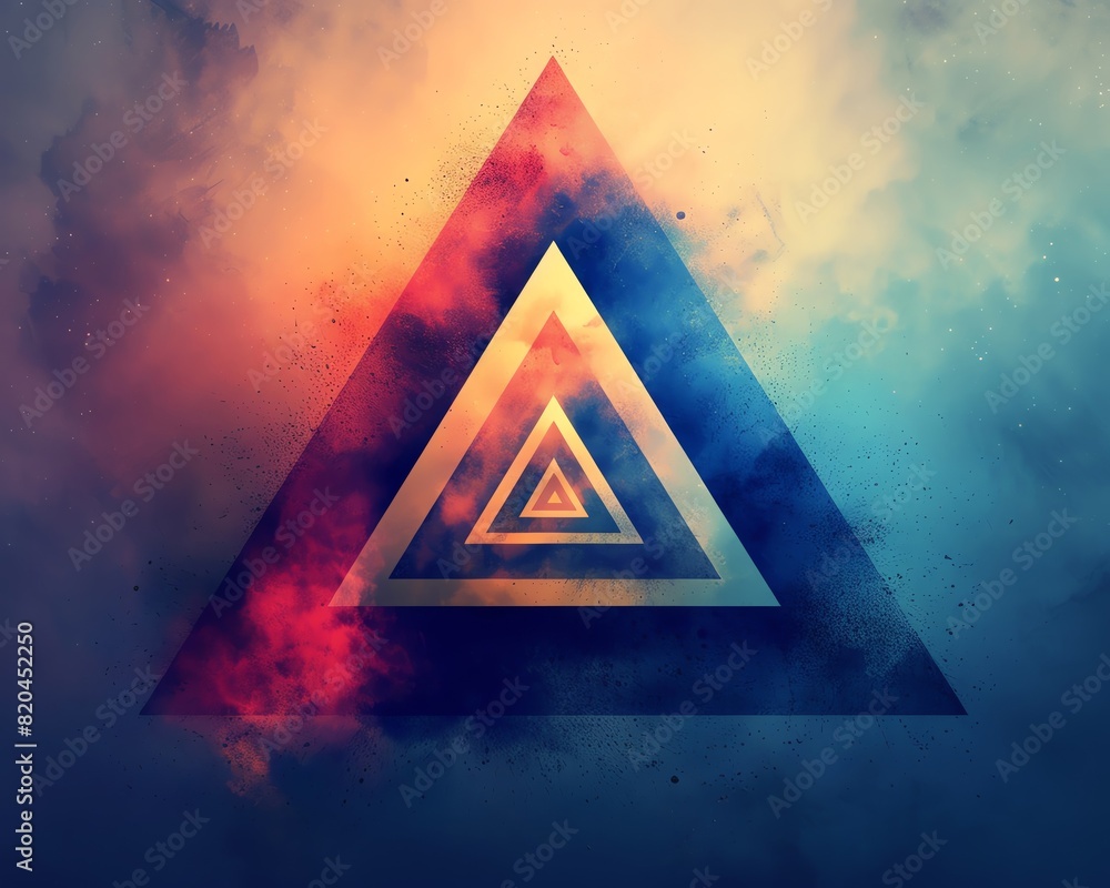 Isosceles Triangle Abstract background A triangle with two sides of ...