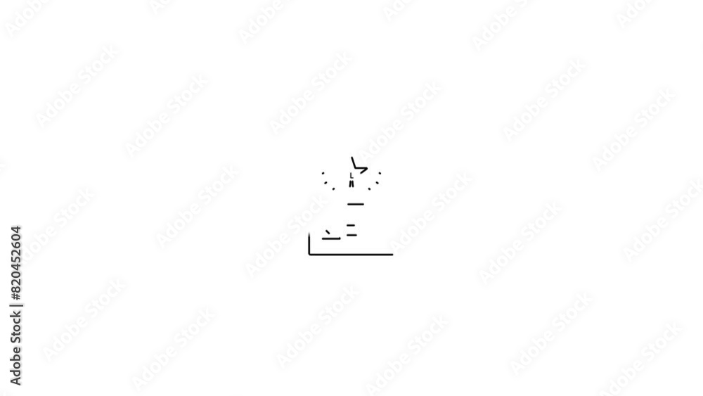 Black line election and voting 4k icon animation on white background ...