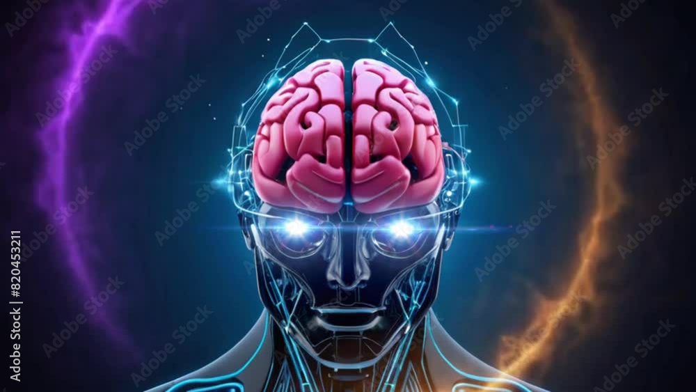 robot human brain anatomy. seamless and looping animation background 4k ...