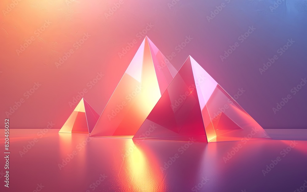 Triangular Prism Abstract background A 3D shape with two triangular ...