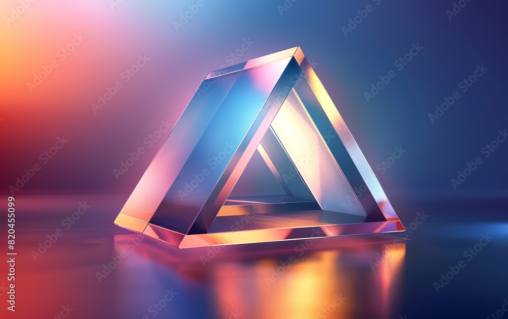 Triangular Prism Abstract background A 3D shape with two triangular ...