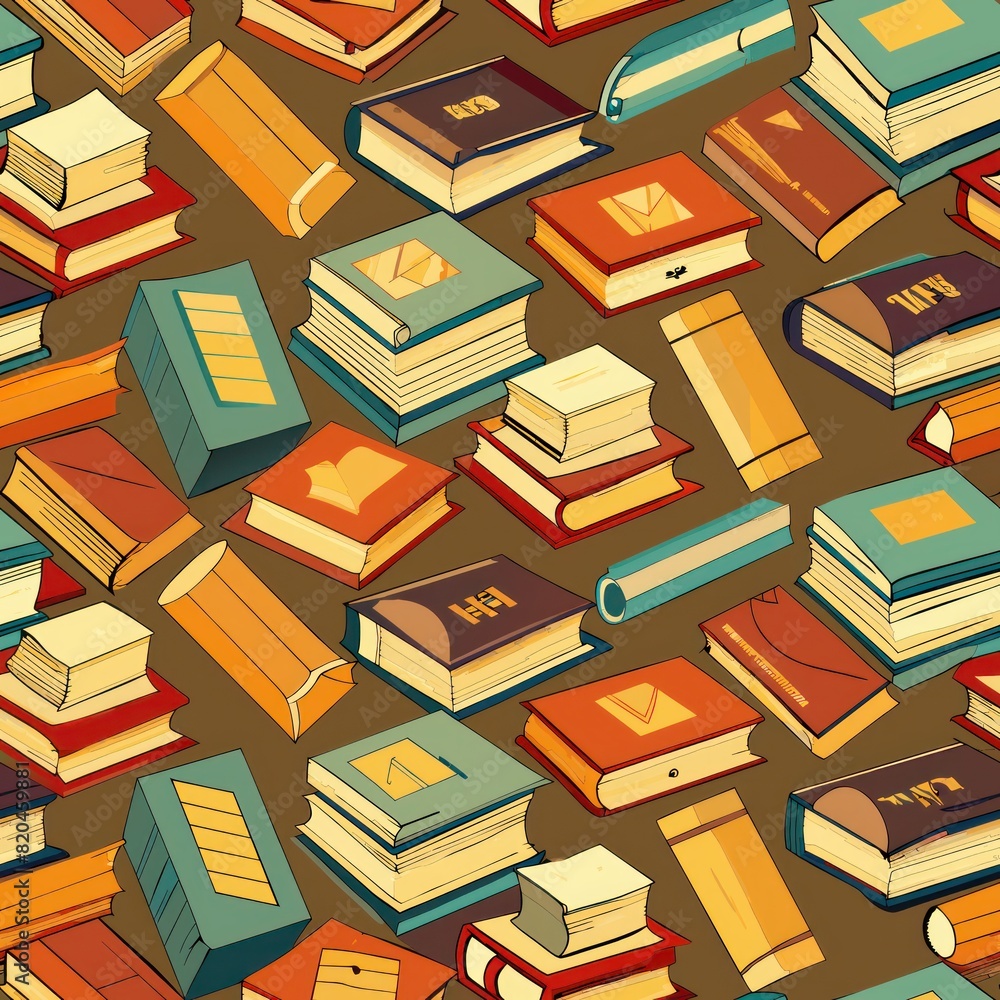 Seamless pattern of vintage book textures with faded pages and dog ...