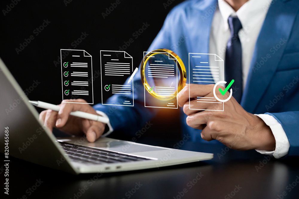 Business performance checklist concept Approval document Business Assessment Project approval ...