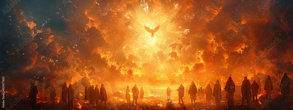 Pentecost - Digital Artwork Depicting the Descent of the Holy Spirit ...