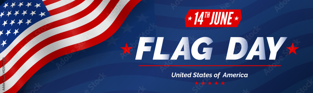 USA Flag Day 14th june United States of America banner design vector ...