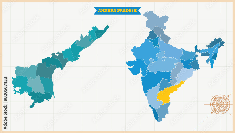A Map highlighting Andhra Pradesh in the India Map, Andhra Pradesh and ...