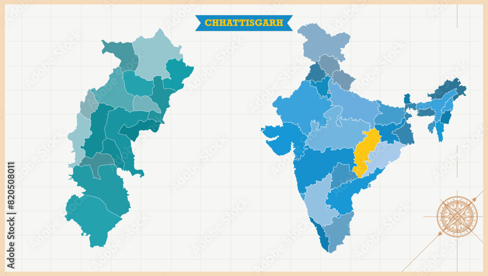 A Map highlighting Chhattisgarh in the India Map, Chhattisgarh and ...