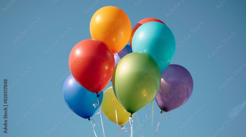 Colorful balloons in blue sky, perfect for LGBTQ pride events ...