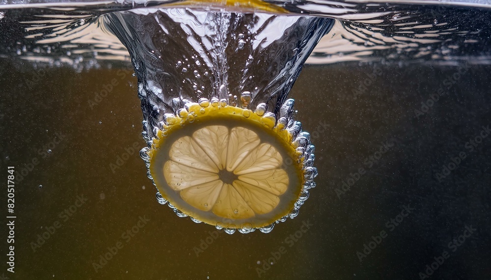 lemon Small water bubbles submerged in water, wallpaper texture background Popular summer drinks ...