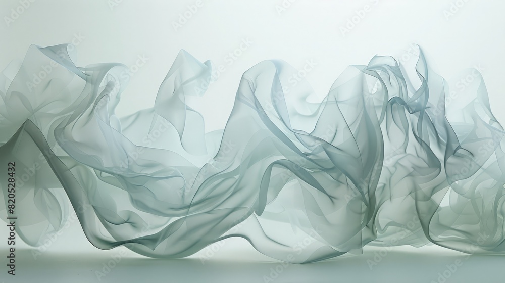 Layers of translucent shapes creating a sense of depth and movement ...