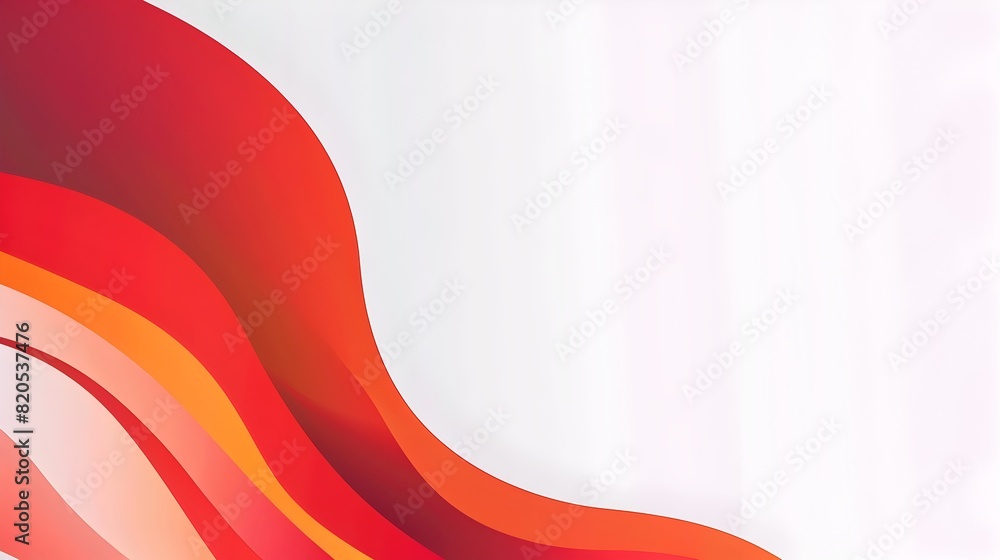 Red curved line background with orange and red gradient in a simple ...