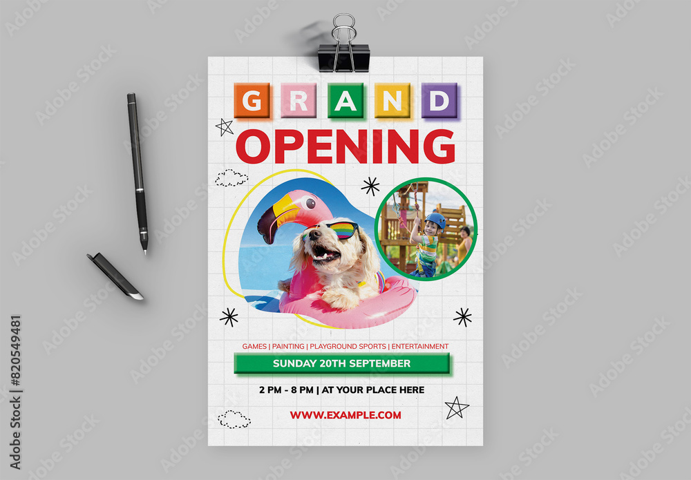 Kids Playground Flyer Template Stock Template | Adobe Stock