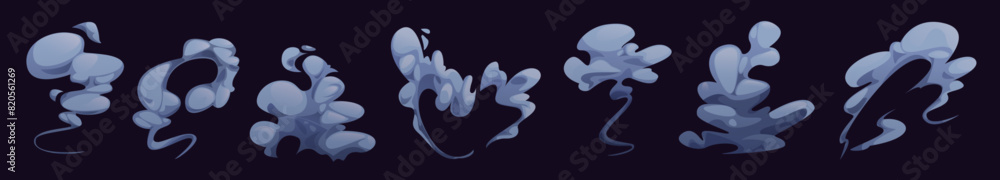 Comic cloud smoke effect, cartoon dust steam puff. Gas or bomb ...