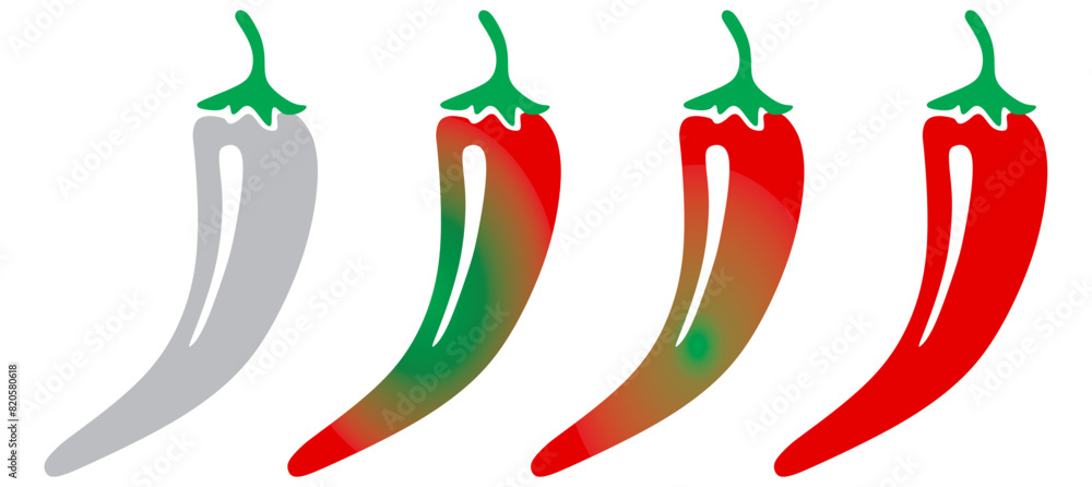 Vecteur Stock Chili spicy meter - product spicy degree symbols. Paprika ...
