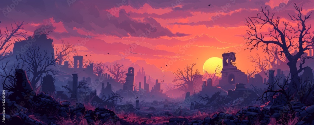 A post-apocalyptic wasteland where the ruins of civilization lie buried ...