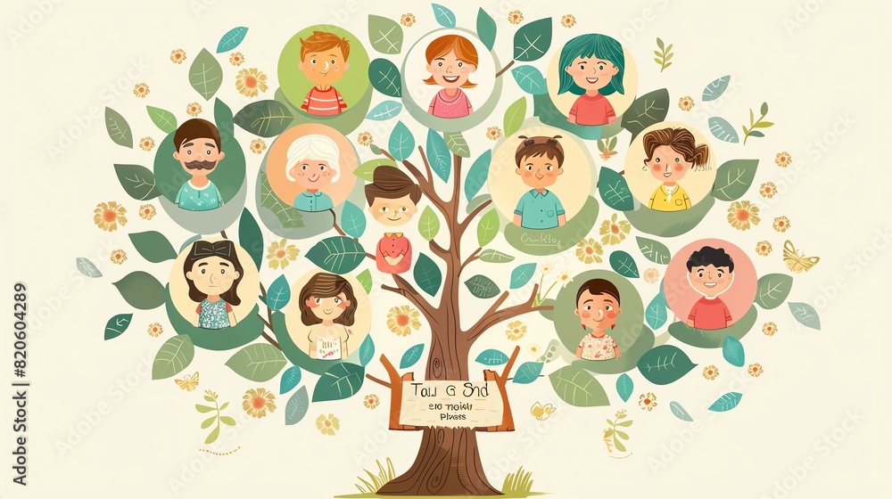 Create a family tree that shows the ancestors and descendants of a ...