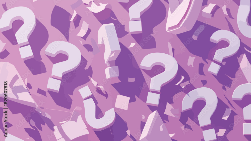 Paper with question marks on lilac background closeup Stock Vector ...