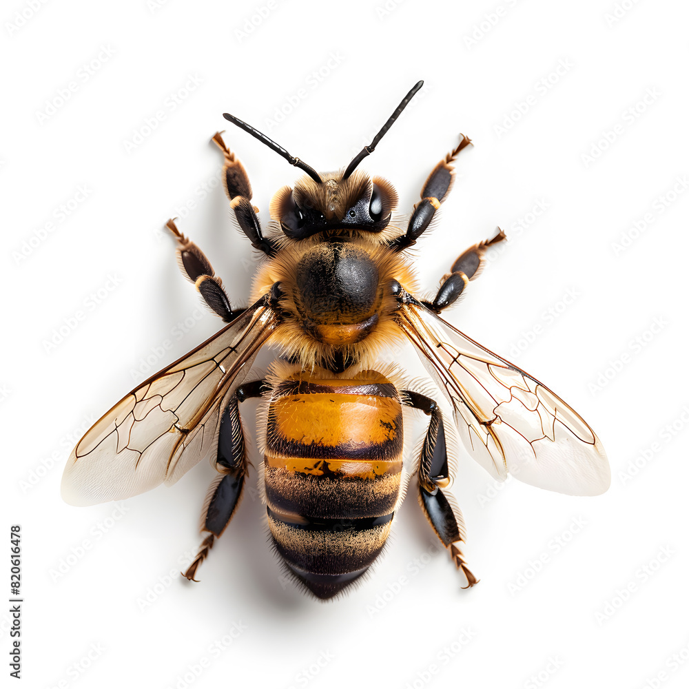 Realistic Bee top view isolated on white background Stock Photo | Adobe ...