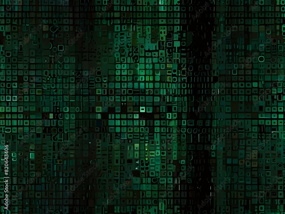 Pixelated patterns, green and black, digital texture, generative AI ...