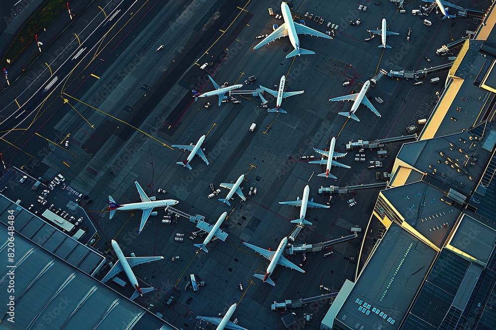Aerial view of Tom Bradley International Terminal concourse at LAX ...