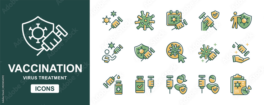 virus vaccination injection syringe icon set medicals coronavirus ...