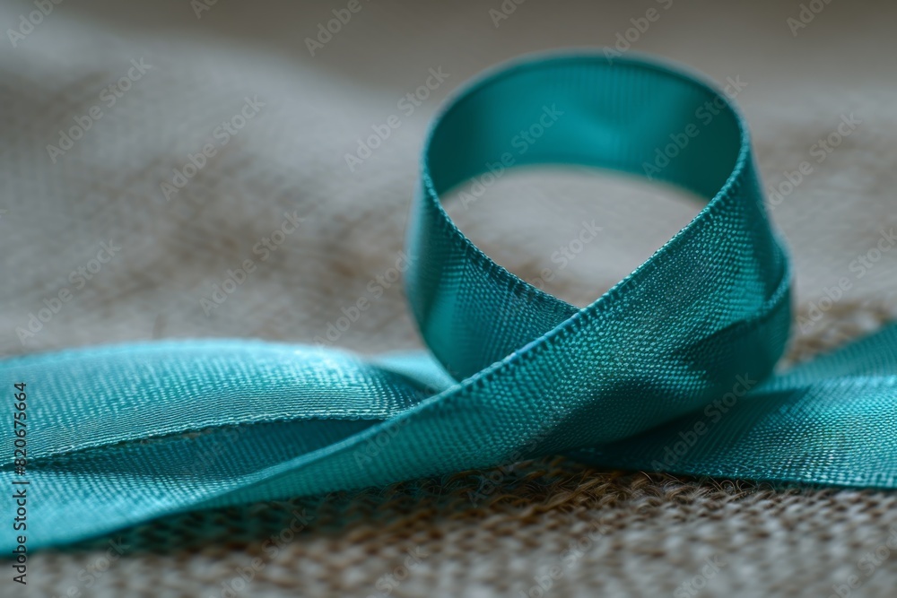 Teal awareness ribbon awareness for Ovarian Cancer month, cervical ...