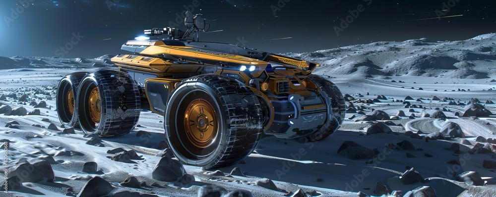 Dynamic space exploration tools Top view of a planetary rover that ...