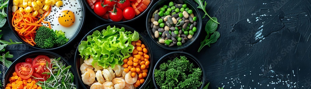 Balanced meal preparation Front view of a nutritionist designing ...