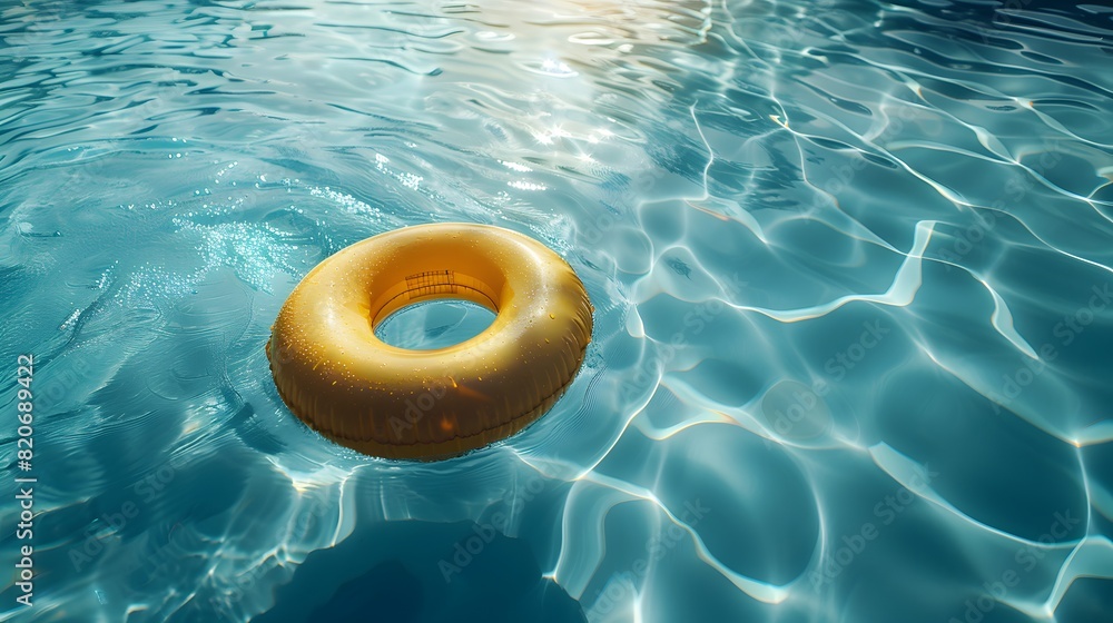 blue swimming pool with sunlight filtering through its surface ...